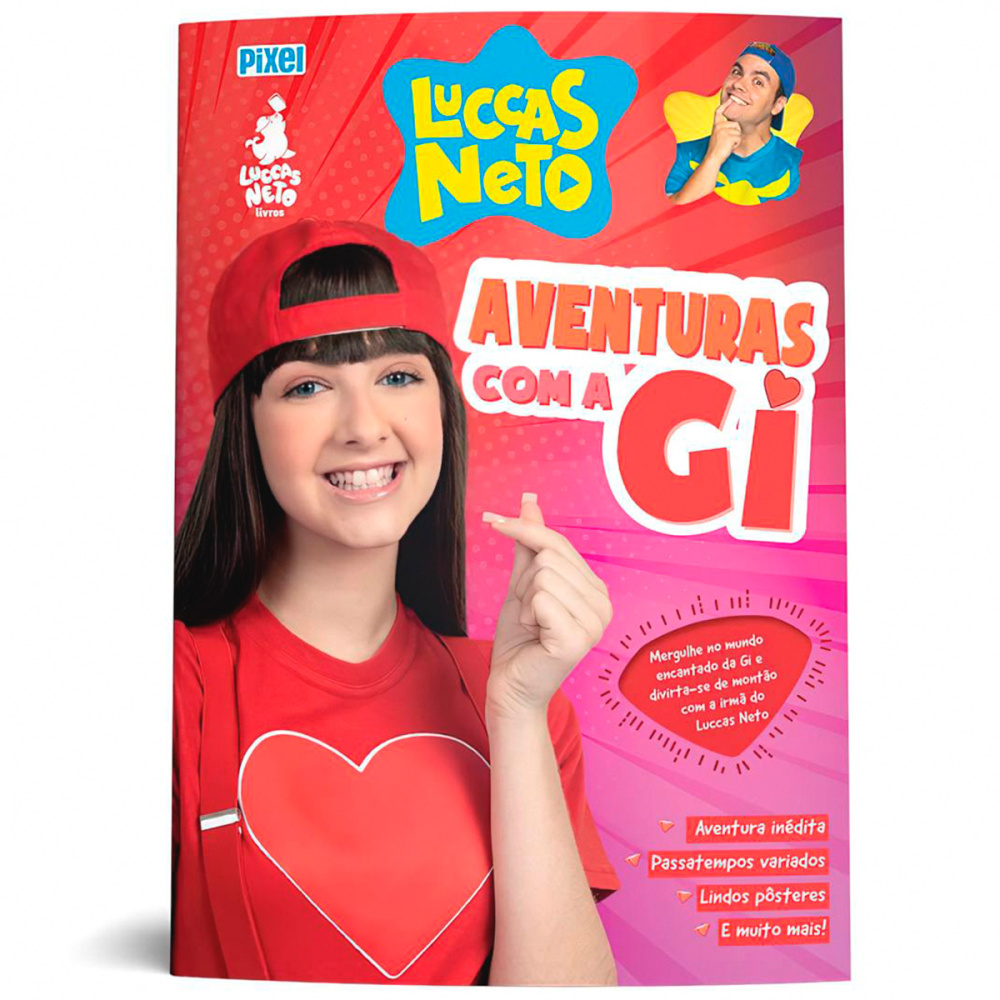 Livro Aventuras com a Gi - Luccas Neto | Pixel - JK Livraria