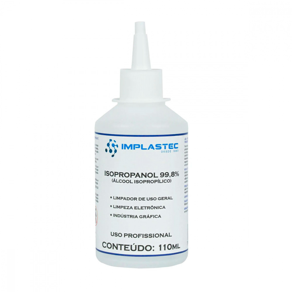 Álcool Isopropílico 110ml Implastec 99,8% C/ Bico - JNW Soluções em ... Álcool Isopropílico 110ml Implastec 99,8% C/ Bico - JNW Soluções em ...
