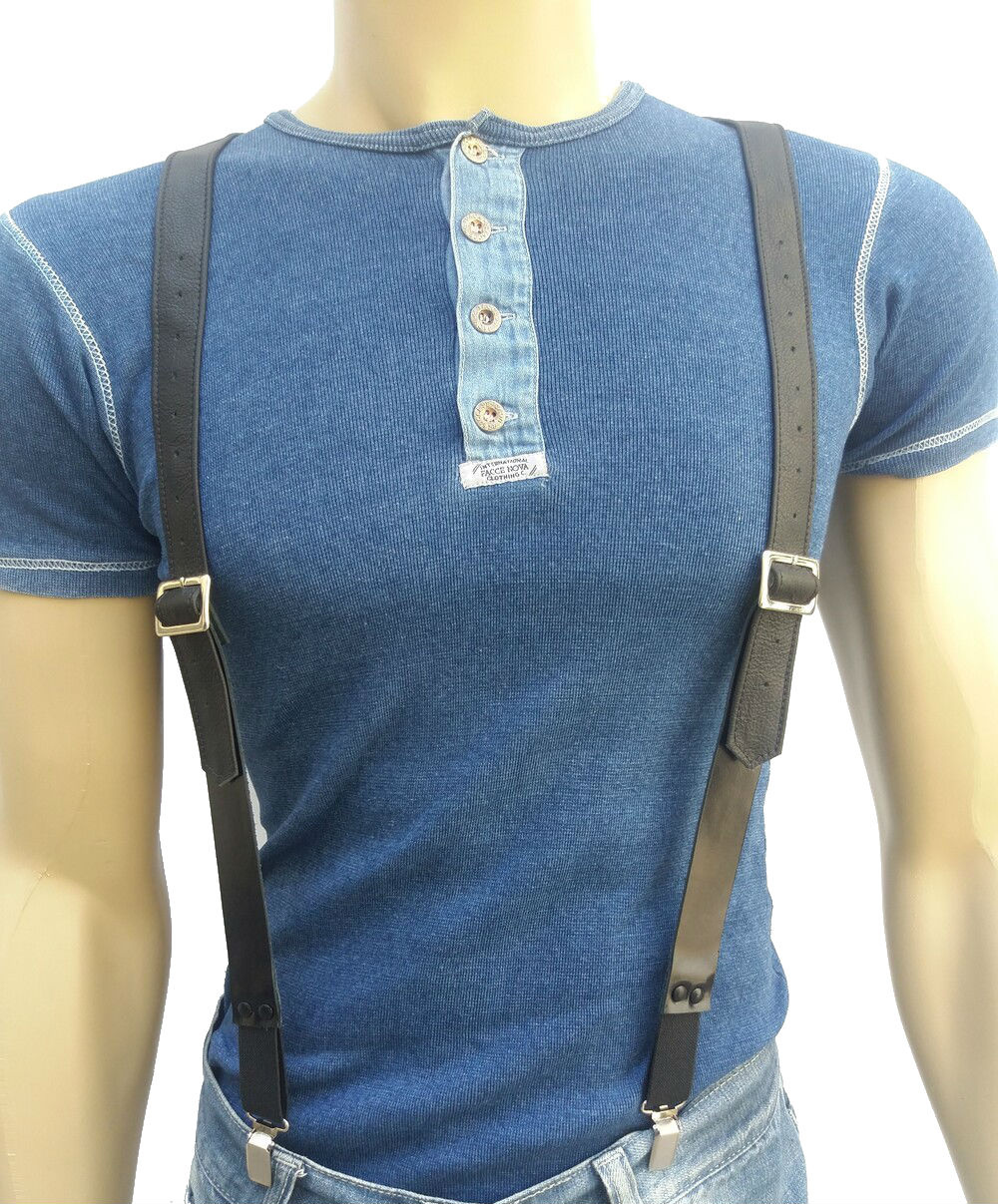 Suspensório Básico SU025 Couro Legítimo - Leather in Leather