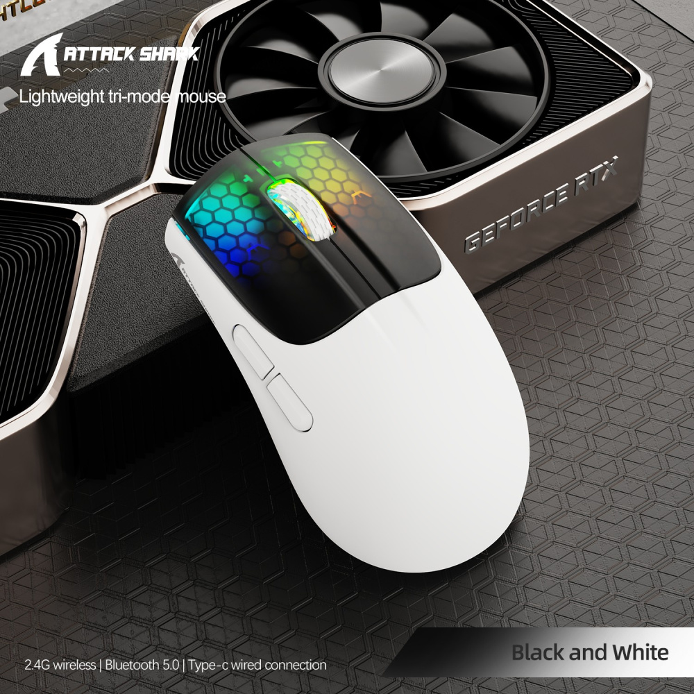 Attack Shark X5 Mouse sem fio Bluetooth Tri-Mode PAW3212 Sensor 4000DPI ...
