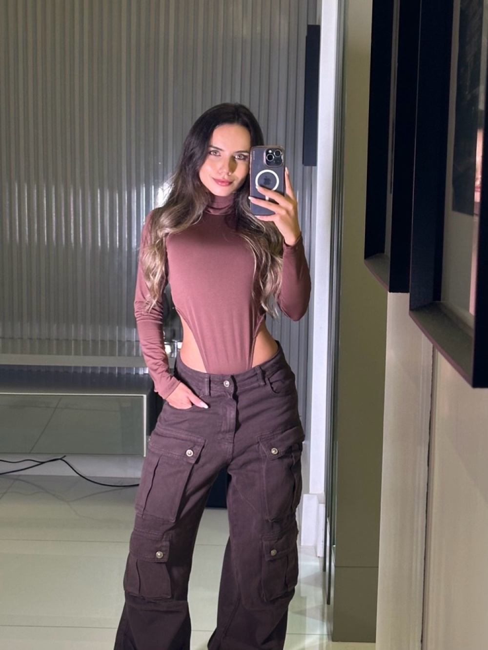 BODY CAVADO MANGA LONGA MARROM CAFÉ - Jovana Coutinho Store