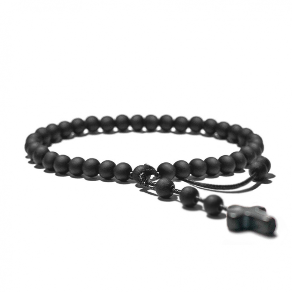 Pulseira Terço Preta Emborrachada Ajustável - Jowen - Site Oficial