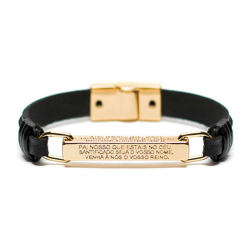 Pulseira Oração Pai Nosso Magnética Dourada - Jowen - Site Oficial