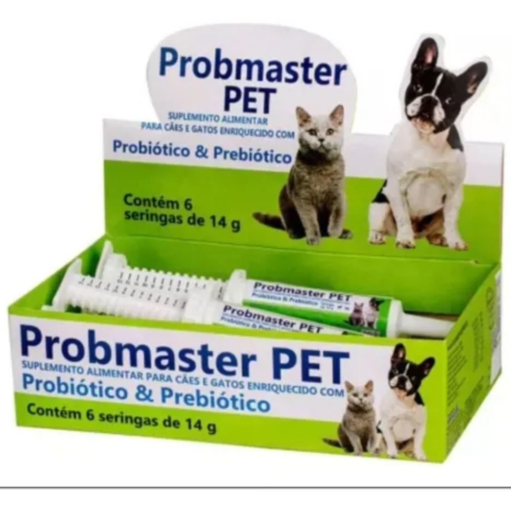 Suplemento Probmaster Probiótico e Prebiótico Para Cães e Gatos 14g - Kão e Gatto