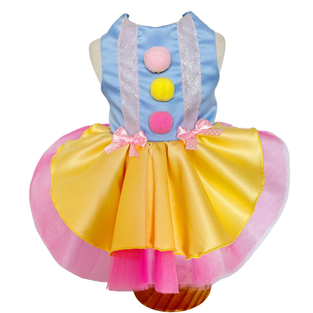 Vestido fantasia pet para caes e gatos Circus Candy para Cães Tamanho 4 - Kão e Gatto