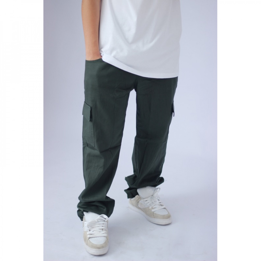 Calça Cargo Preta Verde E Azul Sarja Skate C Elástico Kapelashop