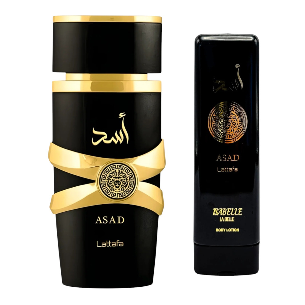 Kit Masculino Lattafa Asad Tradicional 100ml + Isabelle La Belle Creme ...