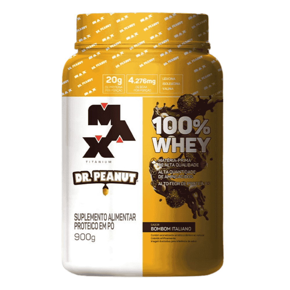 100% whey max titanium x dr. peanut pote 900g - King of Supplements