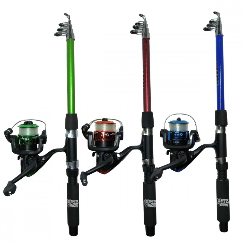 Kit 3 Varas De Pesca 1,80 m Com Molinete 200 Leve Com Linha - Kit Pesca ...