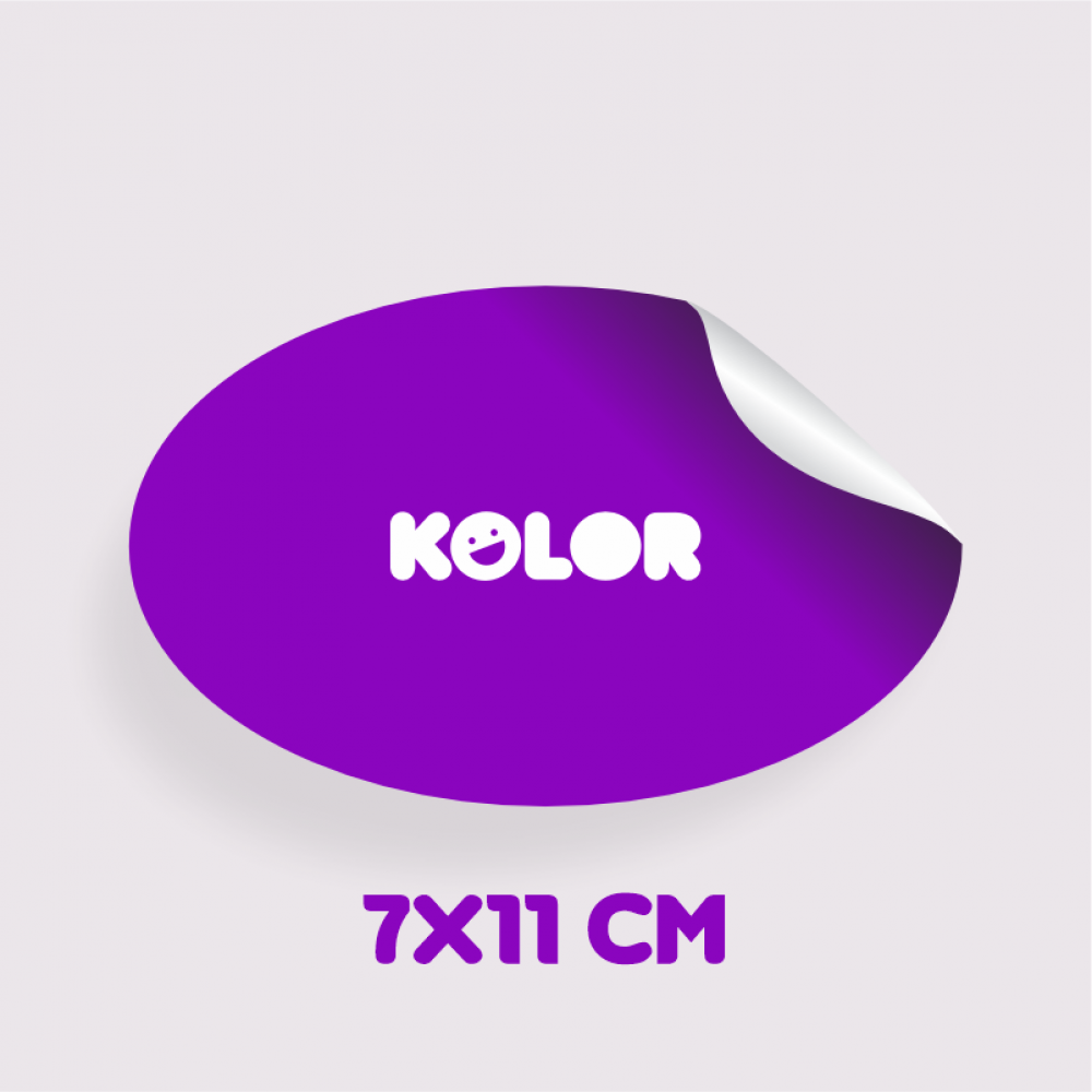 Adesivo Oval 7x11 cm | Adesivo Personalizado Kolor Gráfica - Kolor Gráfica
