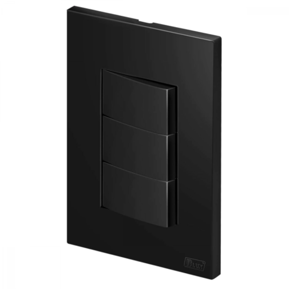 Interruptor Triplo Simples Preta Fosca | Recta Satin | Blux - KSL ... Interruptor Triplo Simples Preta Fosca | Recta Satin | Blux - KSL ...
