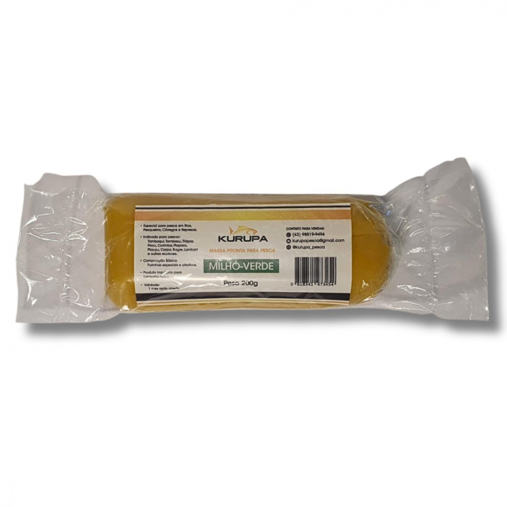 Massa pronta para pesca - Milho-Verde - Kurupa Massas para Pesca