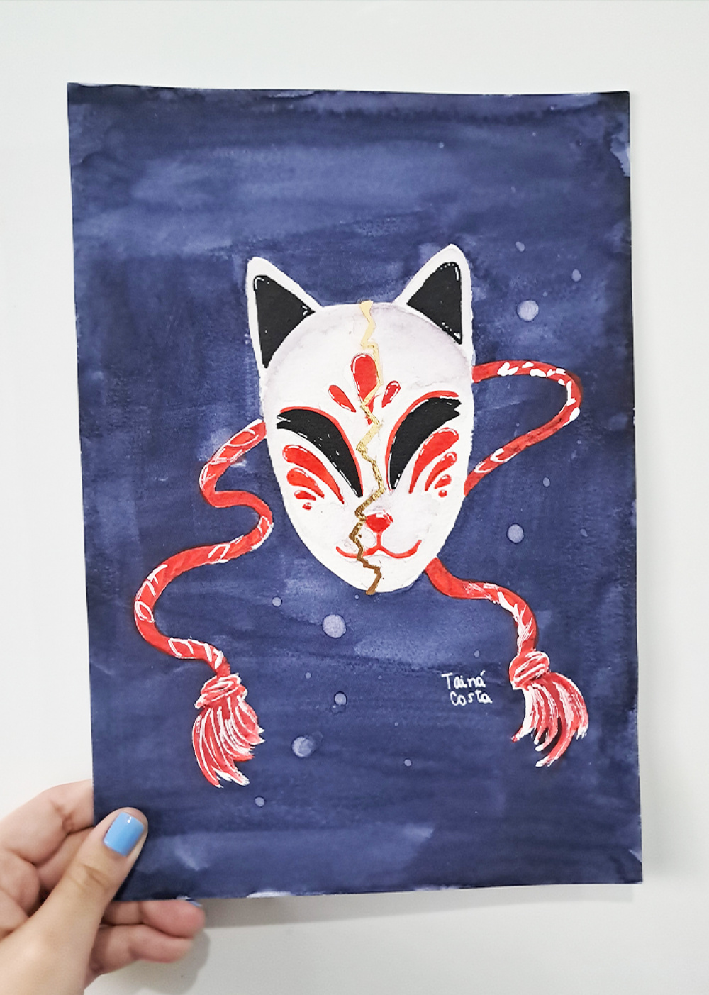 Kitsune Mask Kintsugi - Original - Kwii Studio