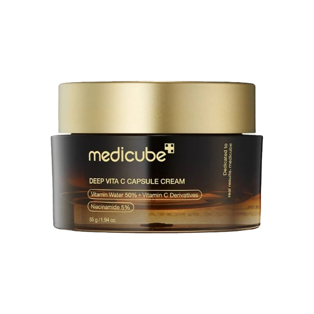 Creme facial hidratante com Vitamina C Medicube Deep Vita C Capsule Cream Vitamin Golden Boba ...