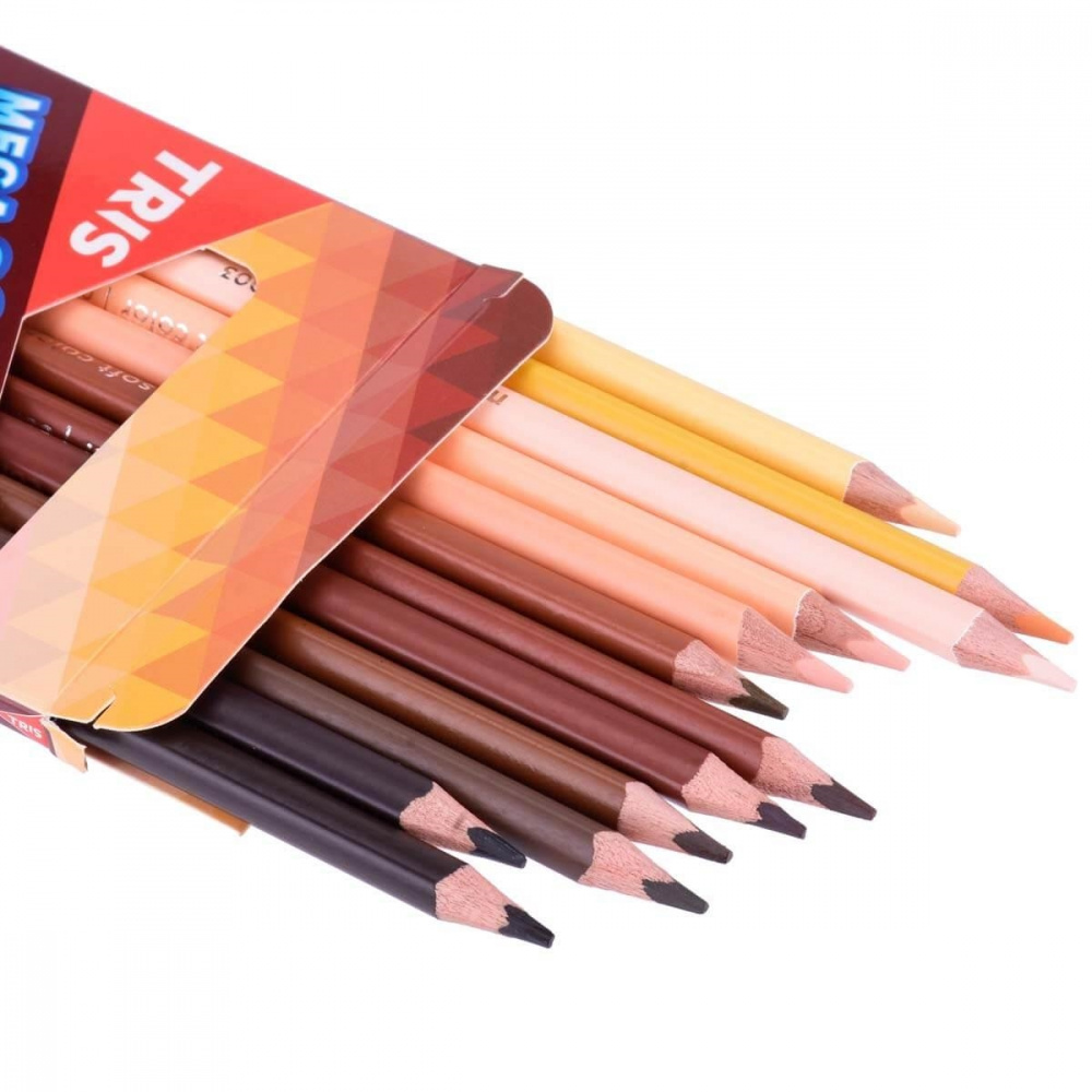 Lápis de Cor Mega Soft Color Tons De Pele 12 Cores - Tris - Papelaria Fases