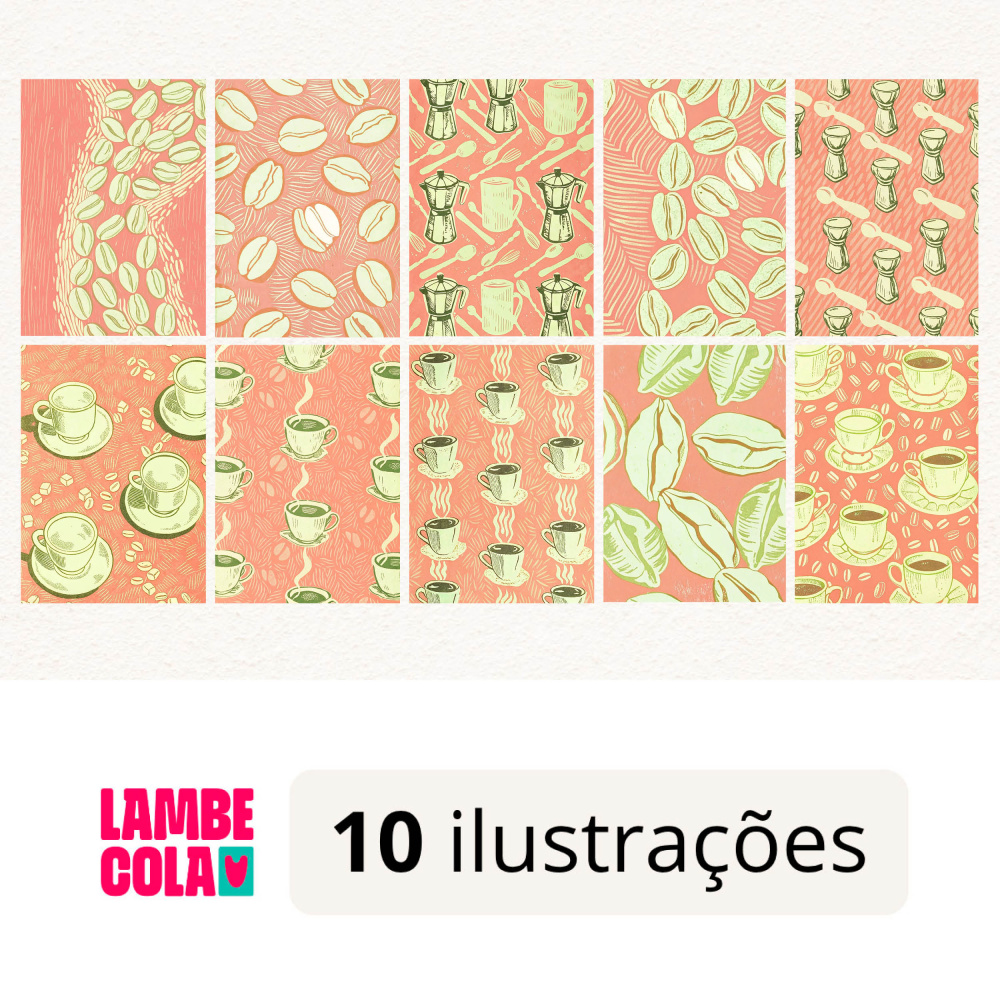 Kit papel de parede Lambe Lambe O Mundo do Café - Lambe Cola - Lambe Cola