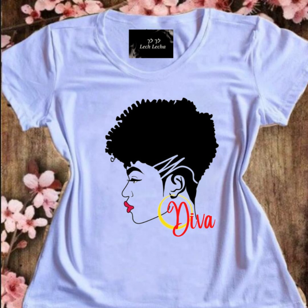 Camiseta Personalizada - Tema Diva Cabelo Curto - SapaLove