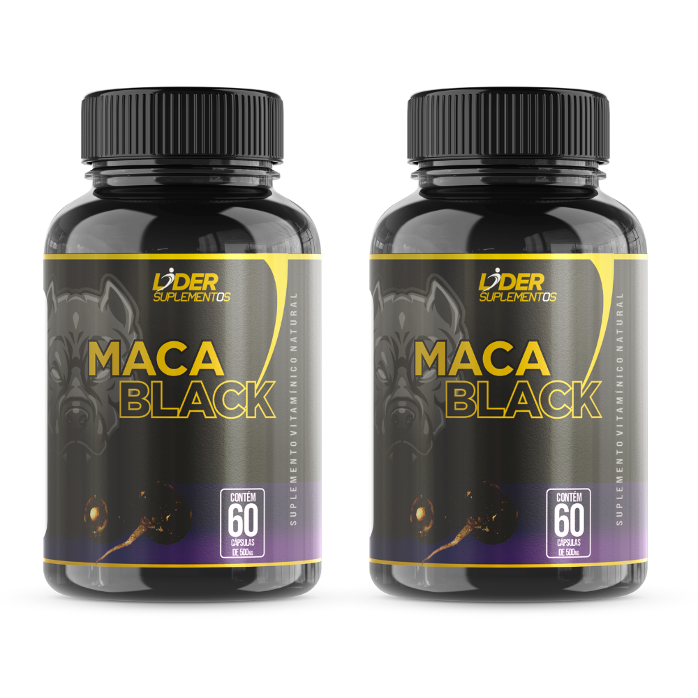 Maca Black 600mg 60 capsulas kit com 2 potes - Potência, Energia e ...