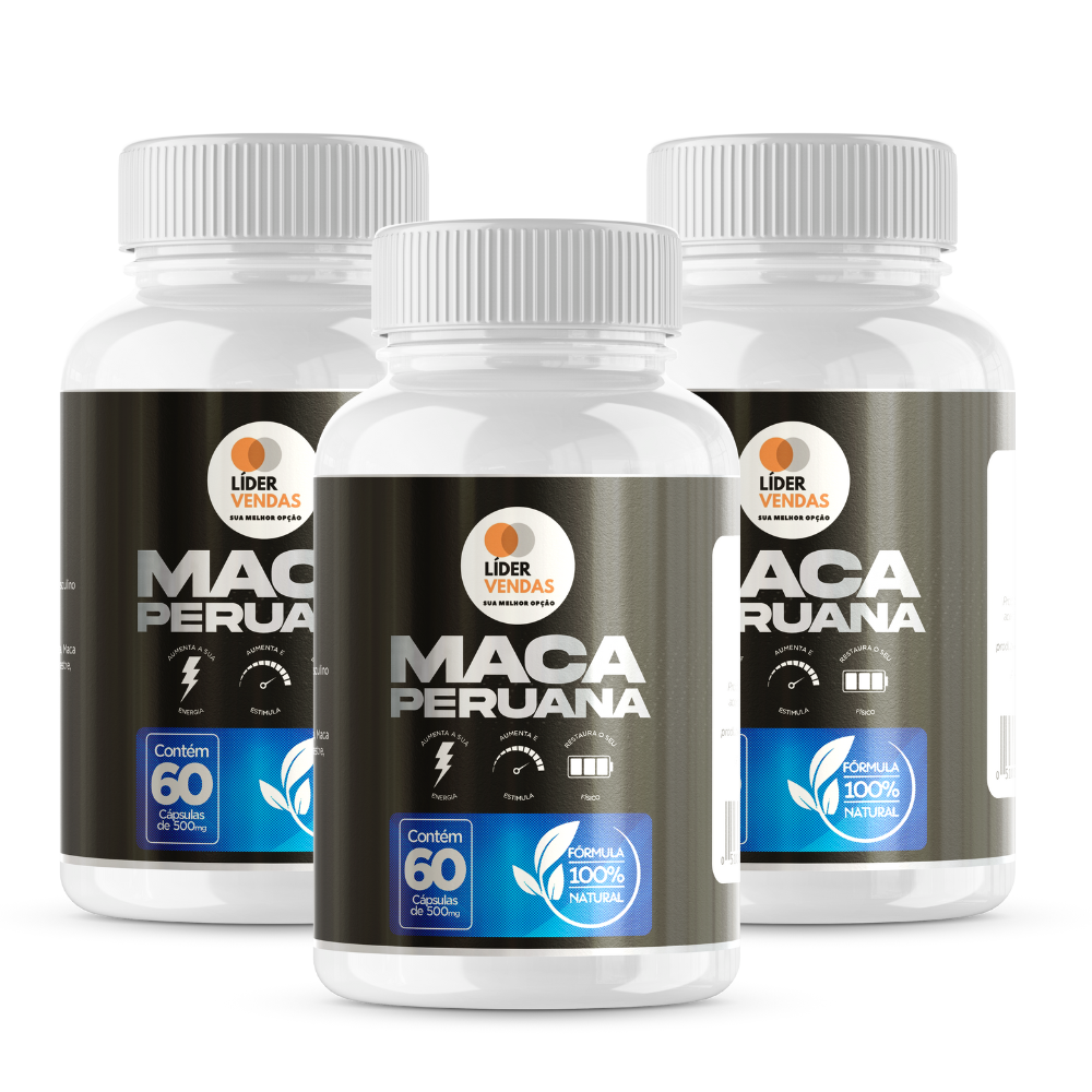 Maca Peruana 500mg kit com 3 potes Mais Disposição, Energia e ...