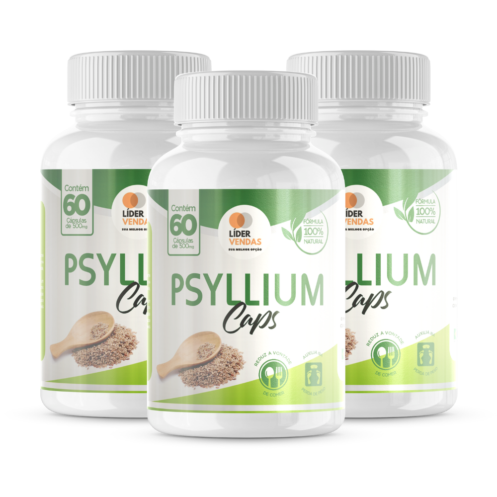 Psyllium 500mg 60 capsulas kit com 3 potes - Fibras Naturais para Sua ...