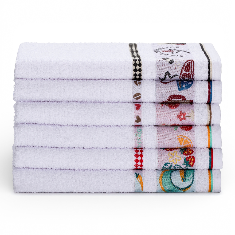 Kit 6 Panos de Prato Atoalhado Algodão 350g | Linda Casa - Linda Casa ...