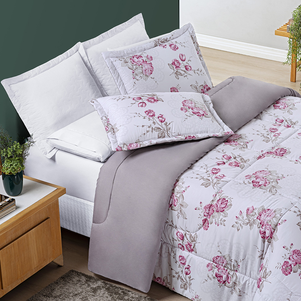 Kit Edredom King 3 Peças Avere 200 Fios Dupla Face Lilac - Linda Casa ...