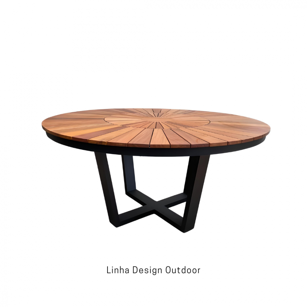Mesa de Jantar Brisa (Tampo em Madeira) - Linha Design