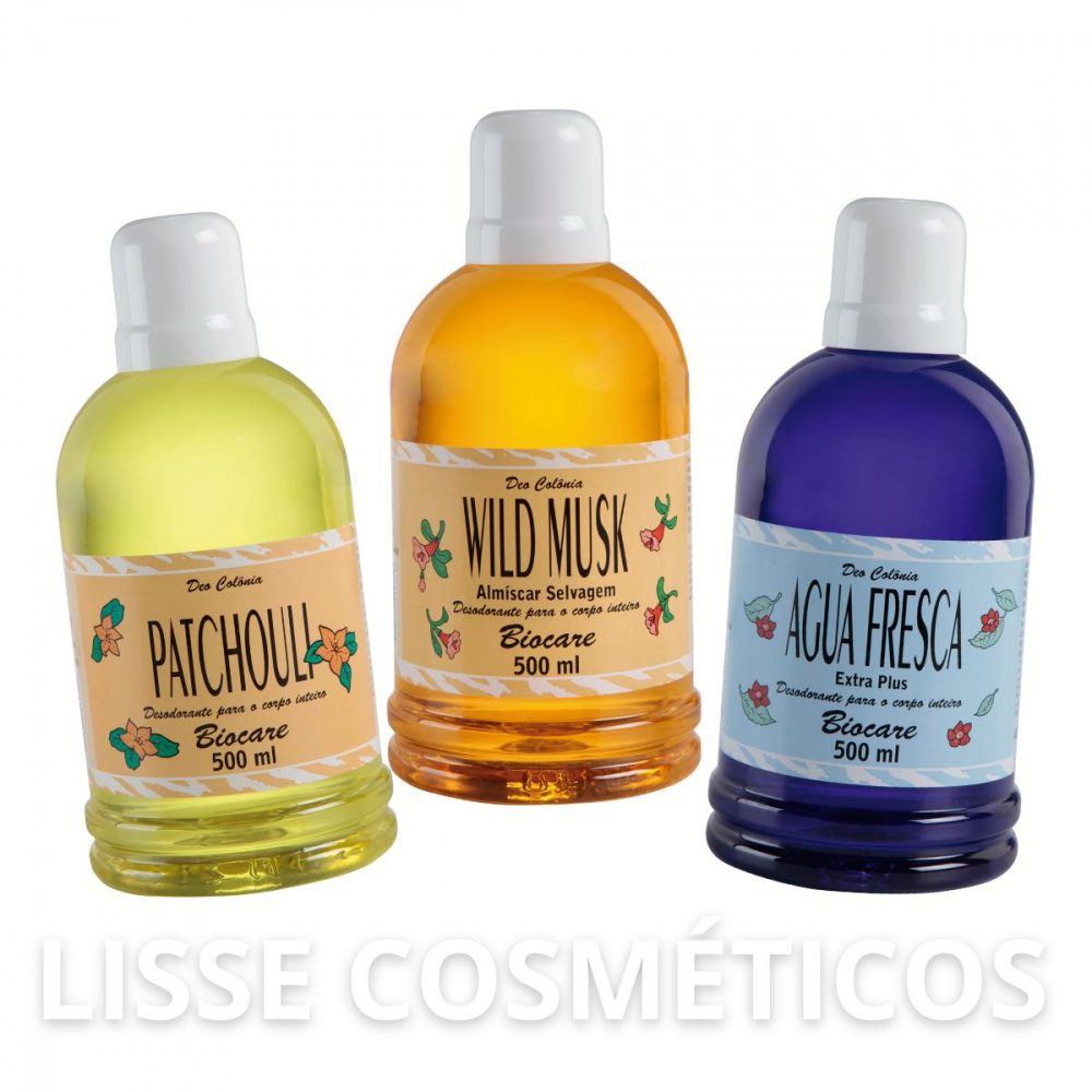 Combo 3 Deo Colônias 500ml: Água Fresca, Patchouli E Wild Musk ...