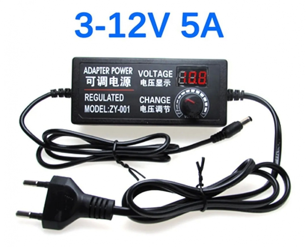 Fonte Regulável Digital 5A - Saída Ajustável de 3V a 12V - 60W - LL ...
