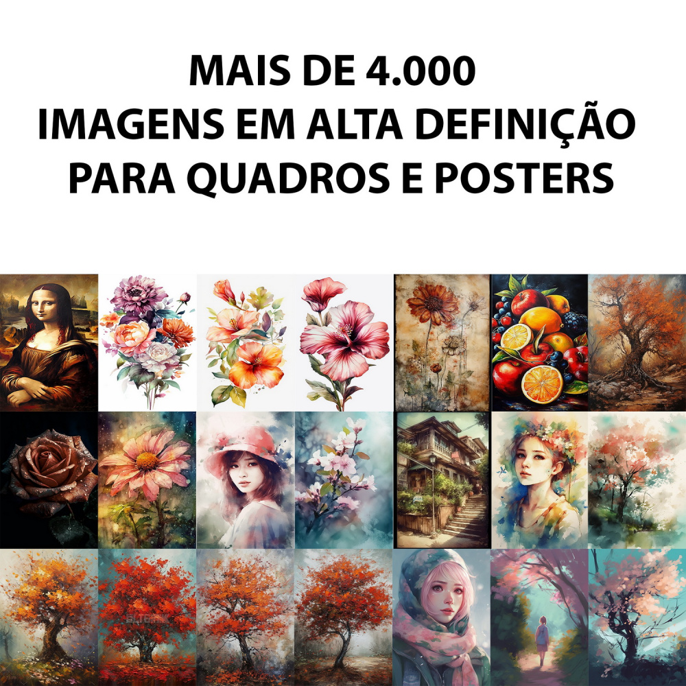 Pack Com Mais De 4.000 Imagens em Alta Resolução Para Quadros, Posters ...