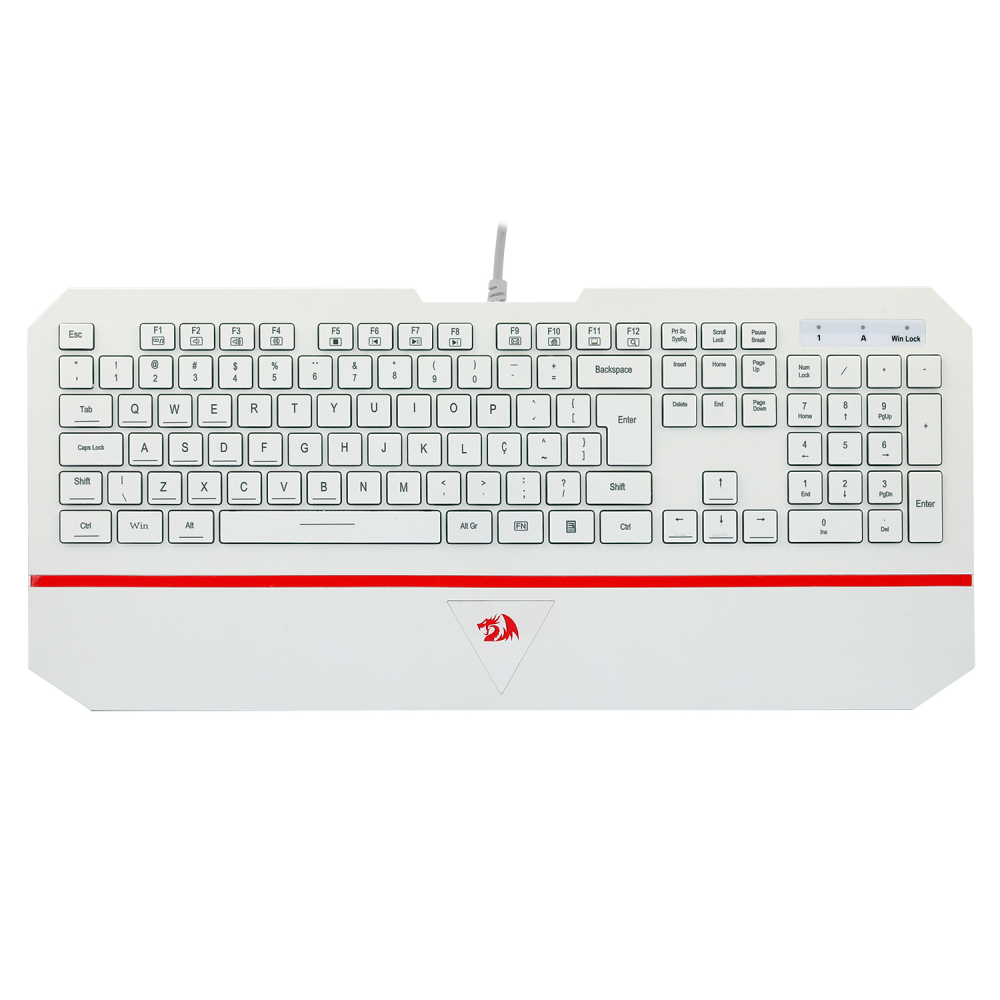 Teclado Membrana Gamer Redragon Karura 2 Branco Lunar White - Slim ...