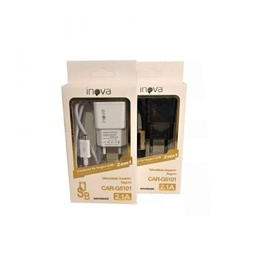 Carregador Inova 2.1A 1M + Cabo V8 - Cateline - Acessórios para celular