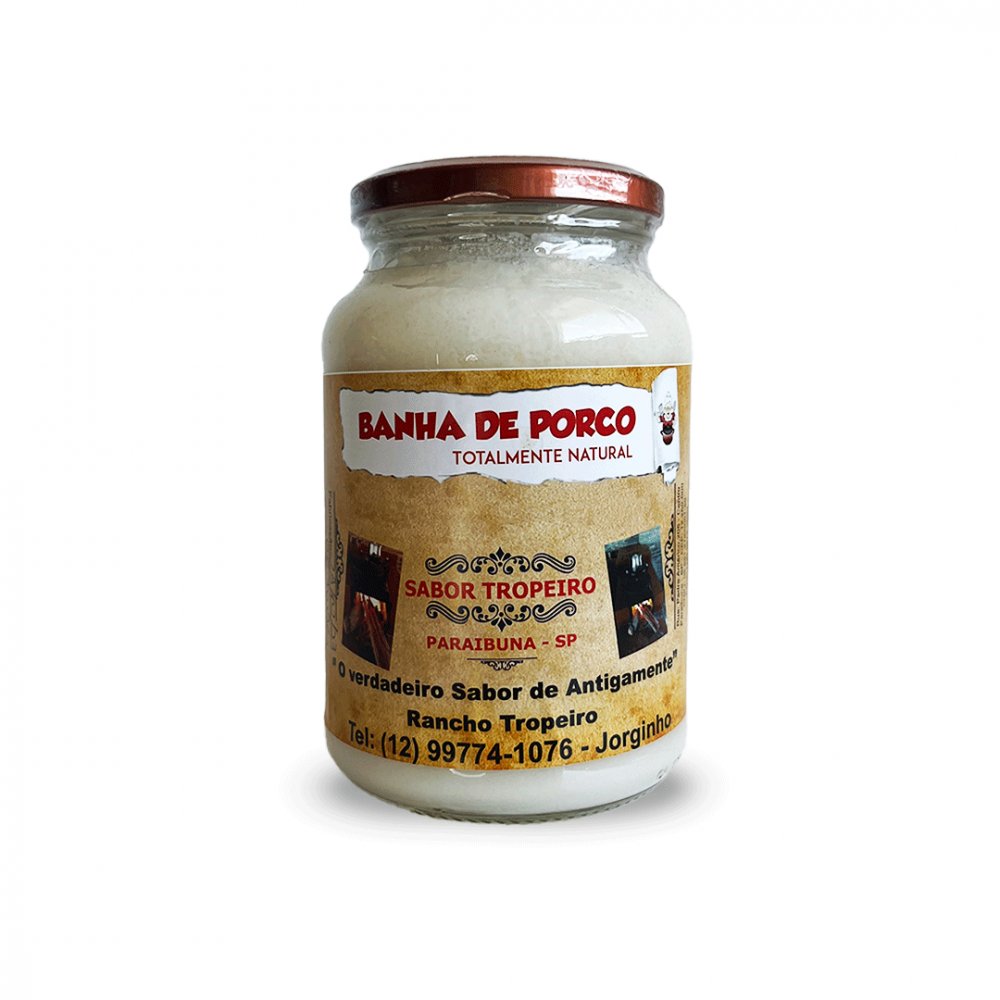 BANHA DE PORCO 100% NATURAL SABOR TROPEIRO 700G - Loja do Amigão Ailton ...