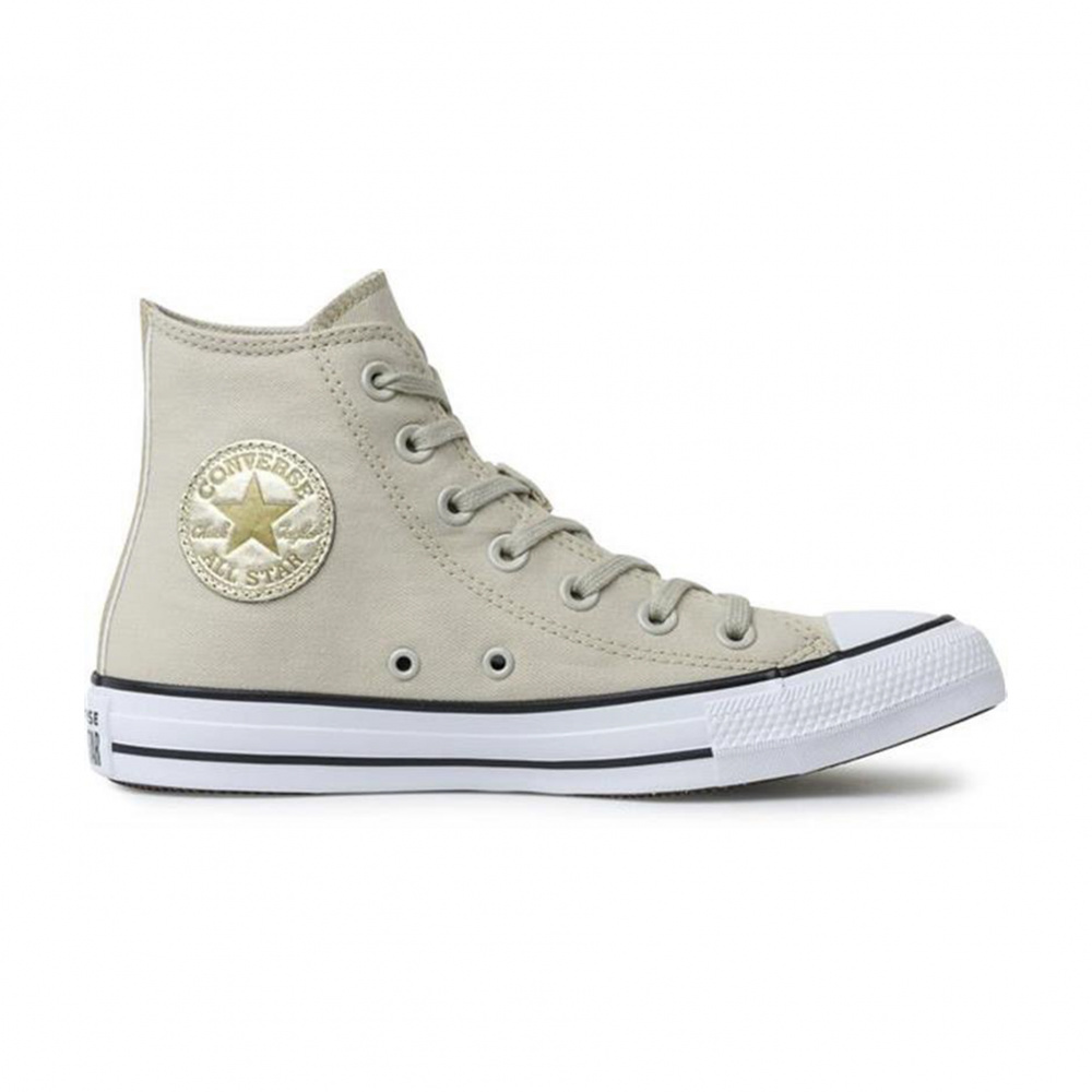 TÊNIS ALL STAR CONVERSE - CANO ALTO - BEGE COM DOURADO - Loja My Store