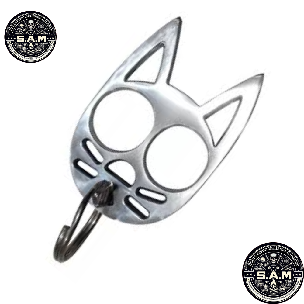 Chaveiro Proteção Feminina Soco Inglês Gato Defesa Pessoal - 1unidade ...