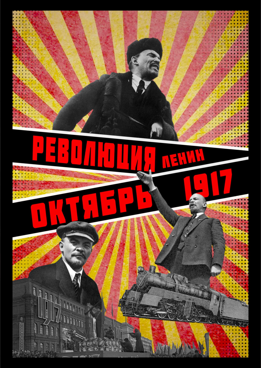 Quadro MDF Lenin Revolução de Outubro Modelo 01 - Loja Vermelha