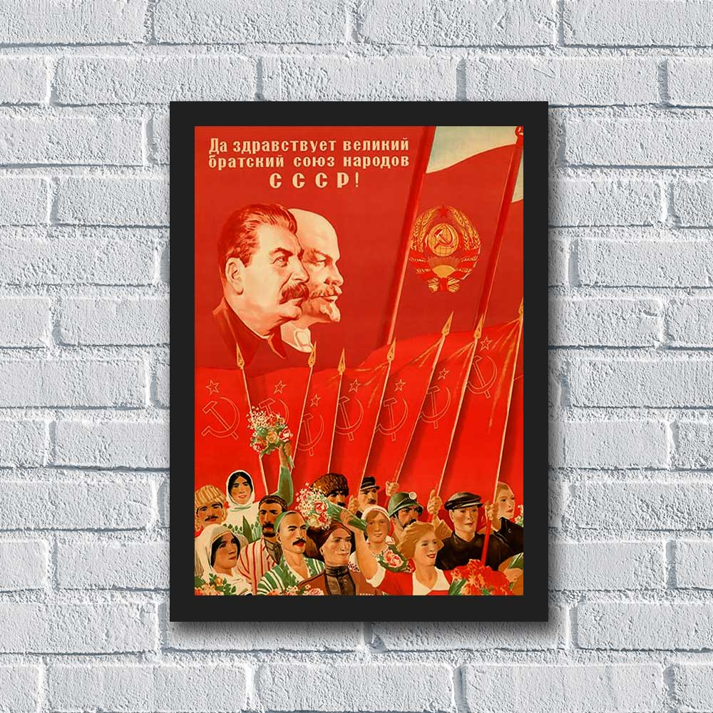 Quadro Stalin e Lenin – Viva a Grande União Fraterna dos Povos da URSS ...