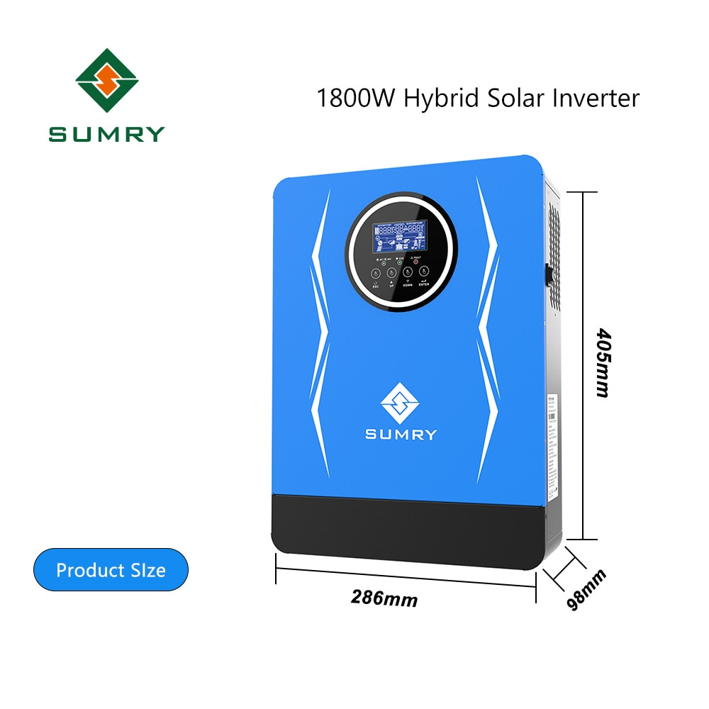 Sumry inversor solar híbrido puro onda senoidal pura mppt 1.8kw 3kw 12v ...