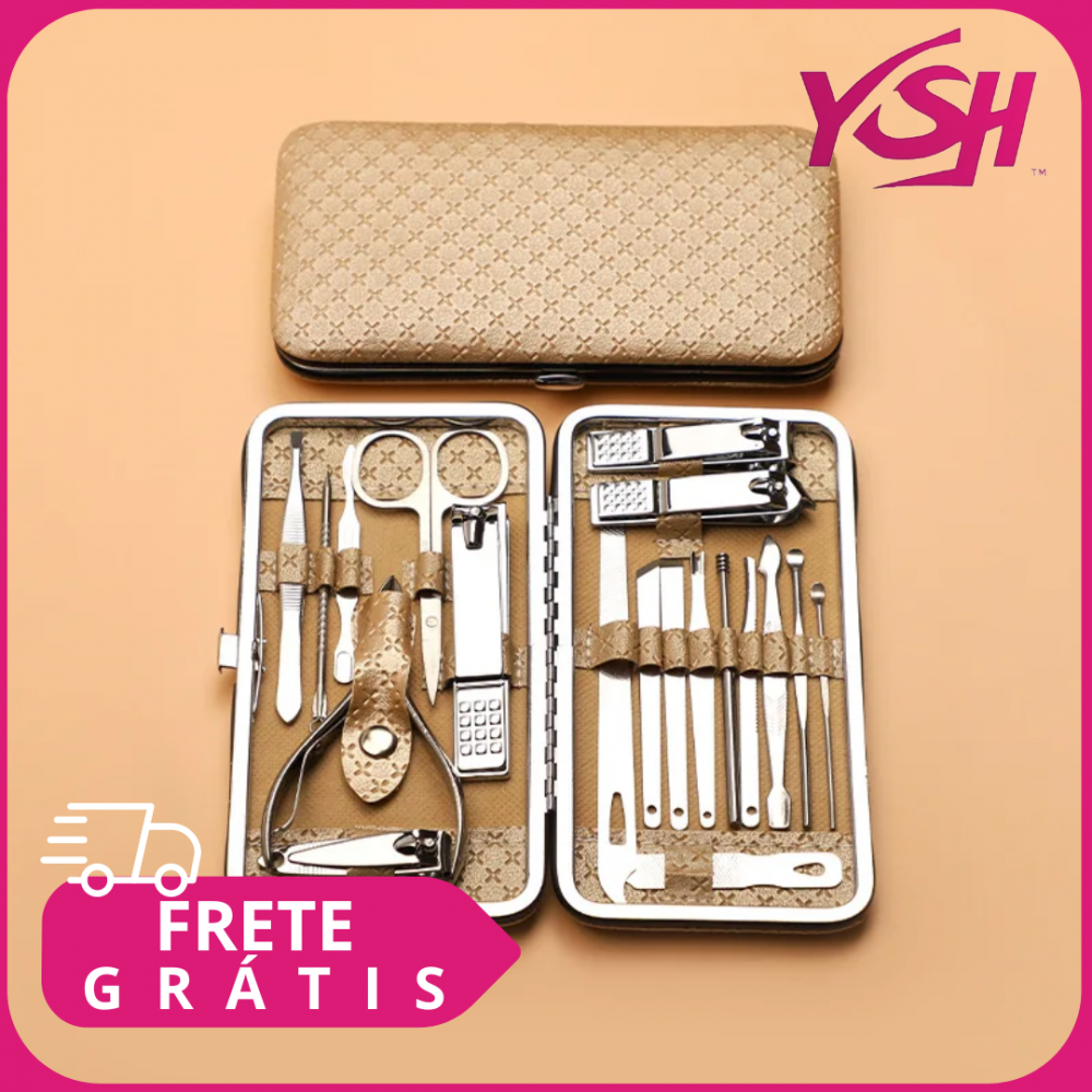 Yash Beauty Kit: Edição Lite - Kit de Manicure 19 Peças em Aço Inoxidá ...