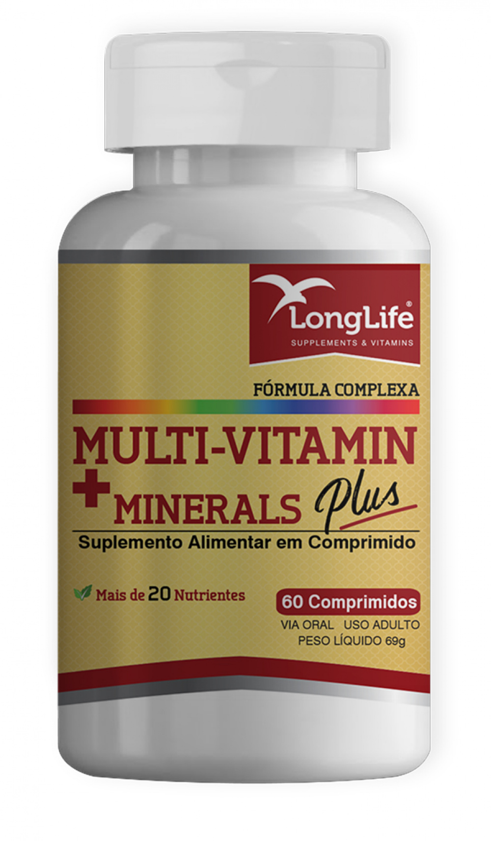MULTI VITAMINAS PLUS + MINERAIS 60 COMPRIMIDOS - LongLife Vitaminas.