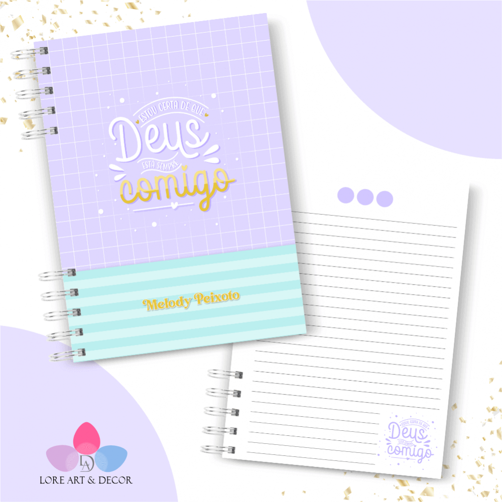 Caderno A5 Feminino Estou Certa de que Deus Está Sempre Comigo - Lore ...