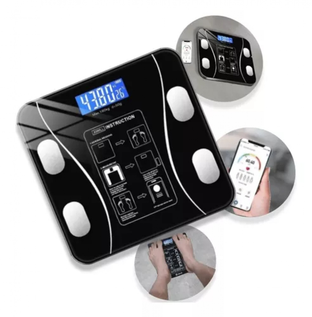 Balança Digital Corporal Bioimpedancia Aplicativo Bluetooth - MaxTop
