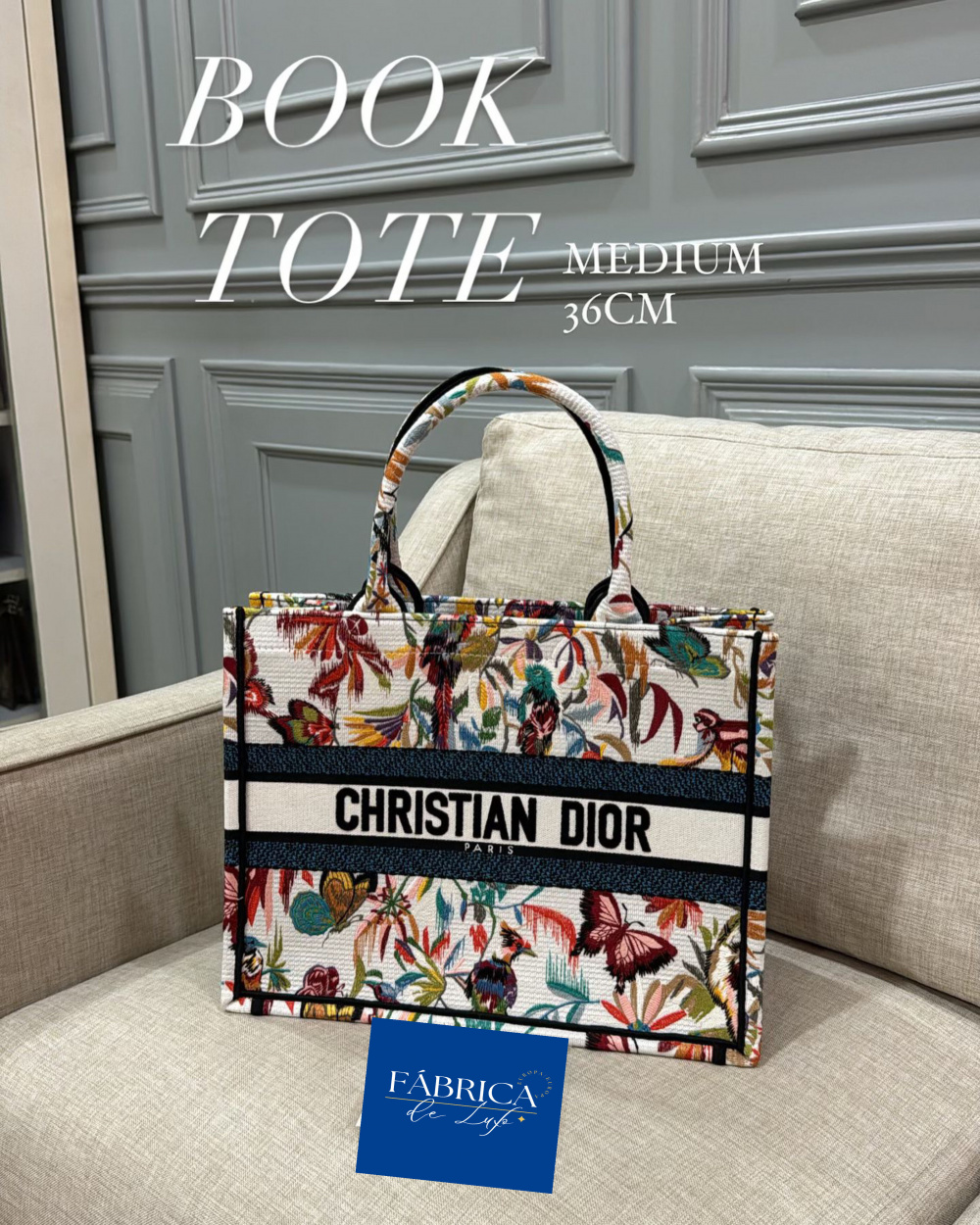 Bolsa Dior Book Tote Medium Flowers Multicolor - Fábrica de Luxo ...