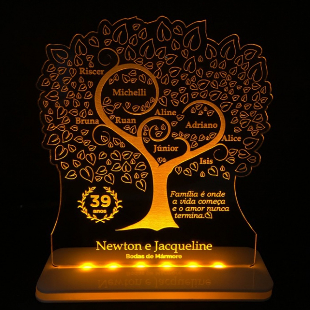 Luminária Bodas de Mármore - 39 anos de casados - Luminarias Personalizadas Luminária Bodas de Mármore - 39 anos de casados - Luminarias Personalizadas