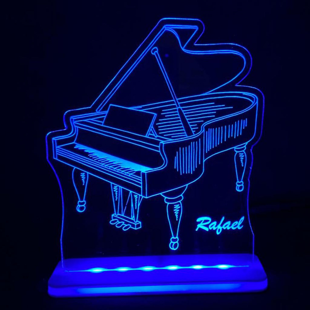 Luminária Piano - personalize com nome! - Luminarias Personalizadas