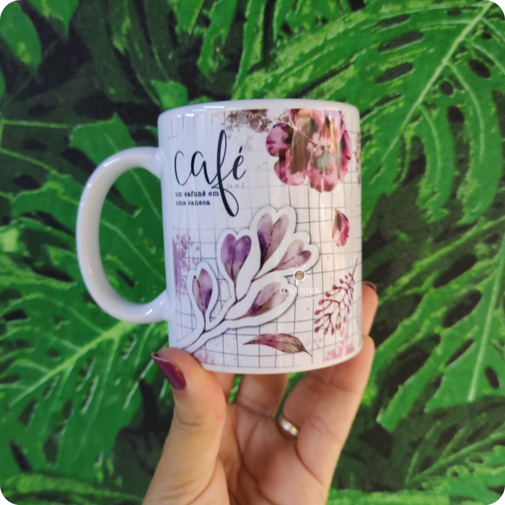 Caneca Floral Café - Lumínnia Canecas