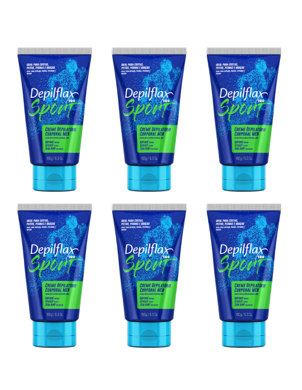 KIT: Creme Depilatório Depiflax Corporal Men Sport 150g (6 Unidades ...