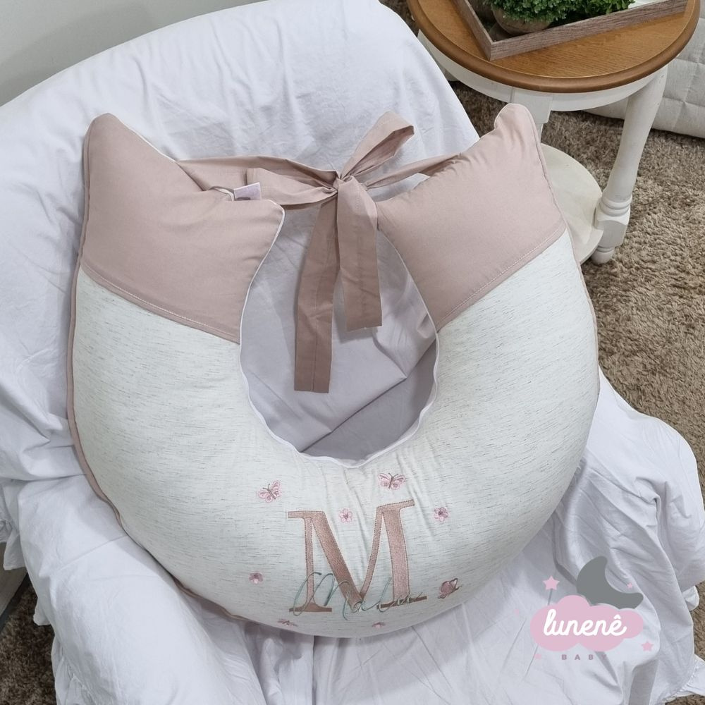 Almofada de Amamentação Personalizada Terracota e Linho 200 Fios ...