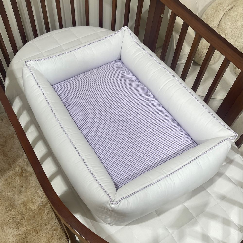 Colchonete Ninho Chess Lilás 200 Fios 4497 - Lunenê Baby