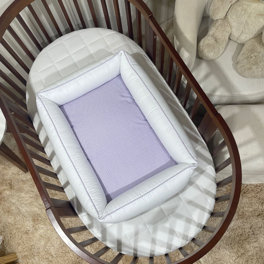 Colchonete Ninho Chess Lilás 200 Fios 4497 - Lunenê Baby